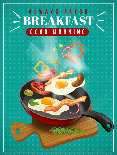 Healthy breakfast poster Royalty Free Vector Image