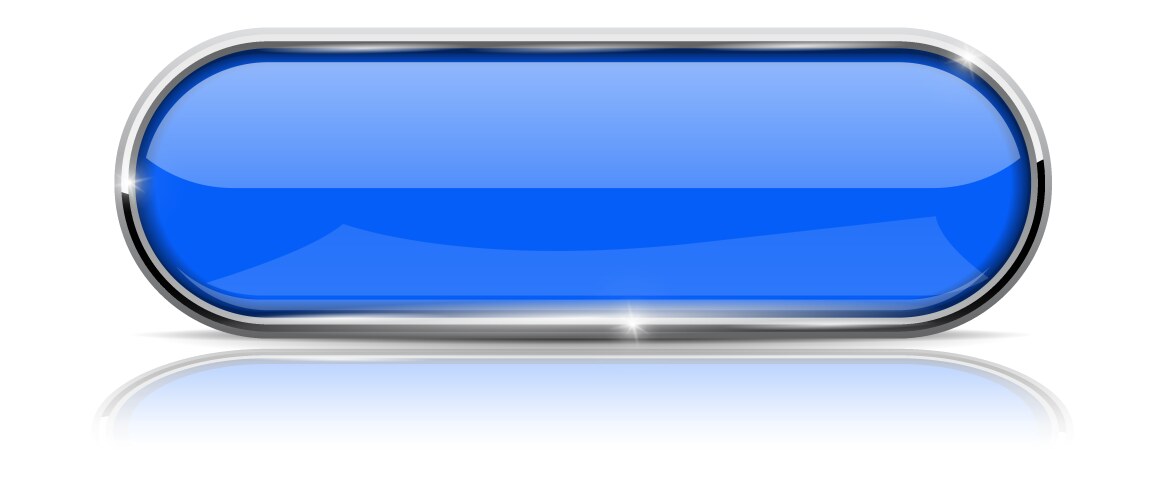 Speech bubble blue 3d icon with chrome frame Vector Image