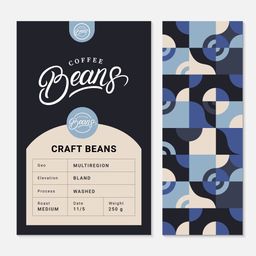 Coffee packaging design Royalty Free Vector Image