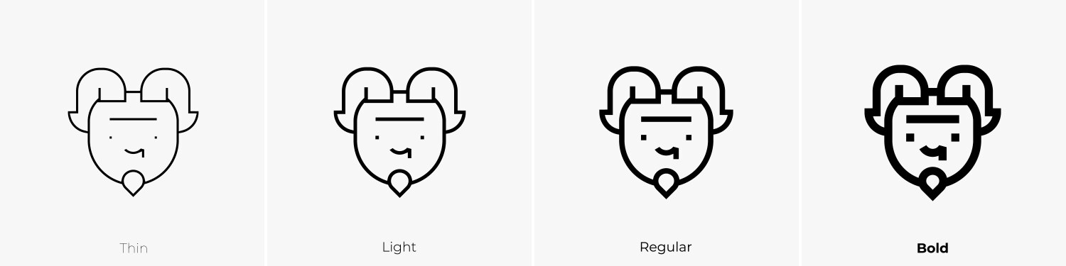 Cyclops icon thin light regular and bold style Vector Image
