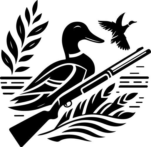 Modern duck and hunting logo Royalty Free Vector Image