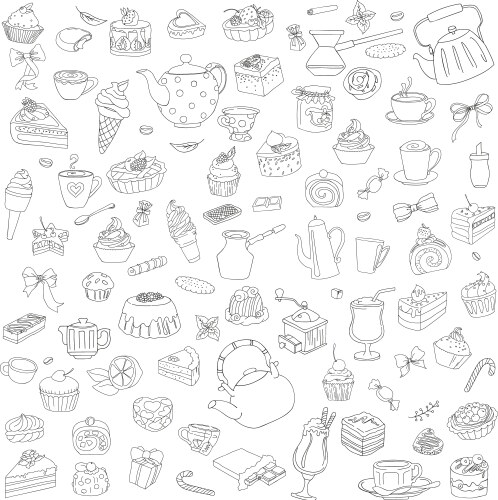 Set of different sweets Royalty Free Vector Image