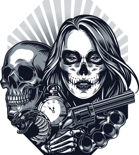 Vintage chicano tattoo concept Royalty Free Vector Image