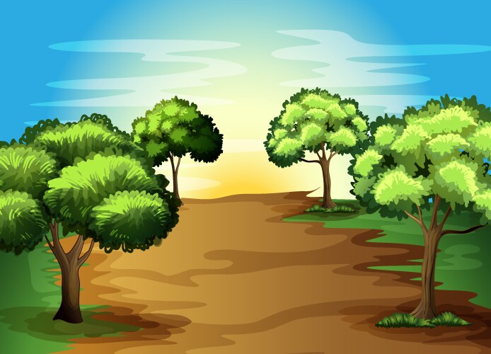 Forest path Royalty Free Vector Image - VectorStock
