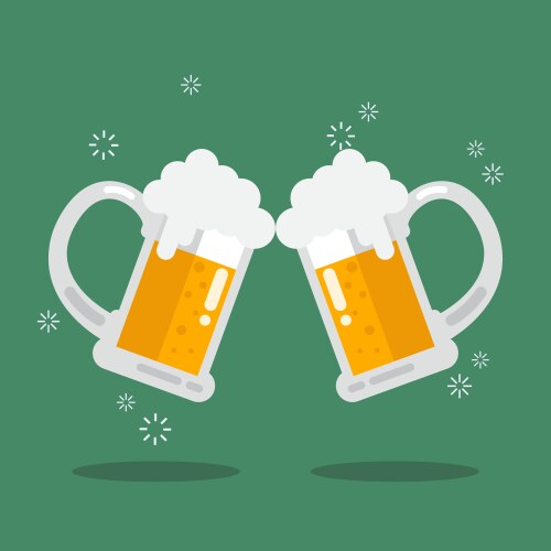 Man pouring beer on glass Royalty Free Vector Image