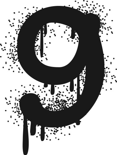 Five number shape with creative paint drops Vector Image