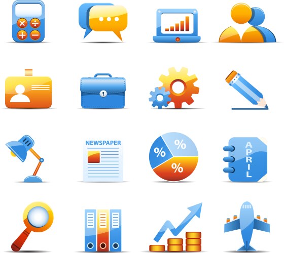 Personal information icons set cartoon style Vector Image