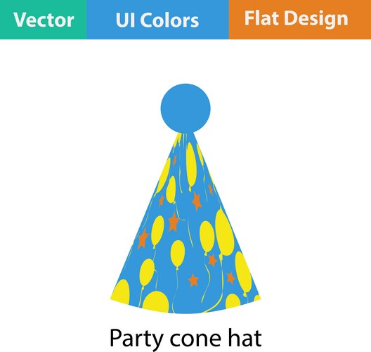 Traditional carnival hat cone accessory icon Vector Image