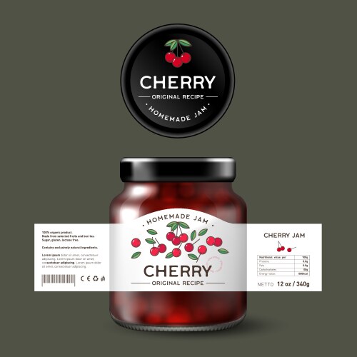 Pear jam fruit design label Royalty Free Vector Image