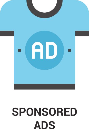 Sponsored ad icon monochrome simple digital Vector Image