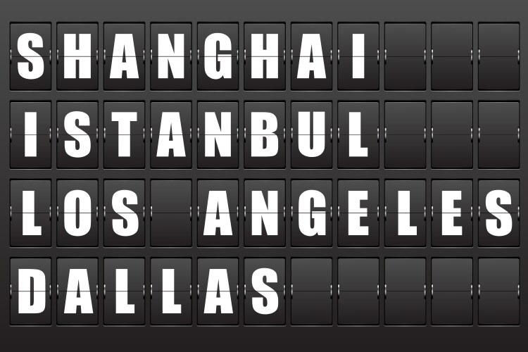 Alphabet ticker board Royalty Free Vector Image