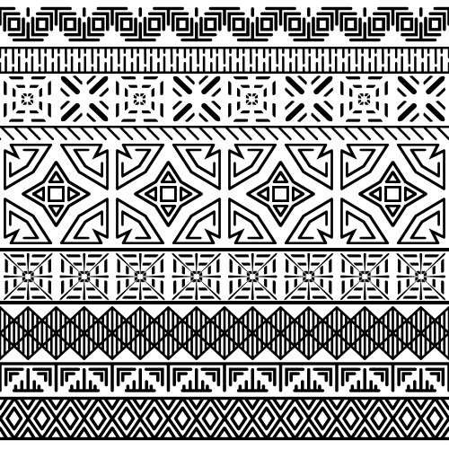 Tribal striped hand drawn seamless pattern Vector Image