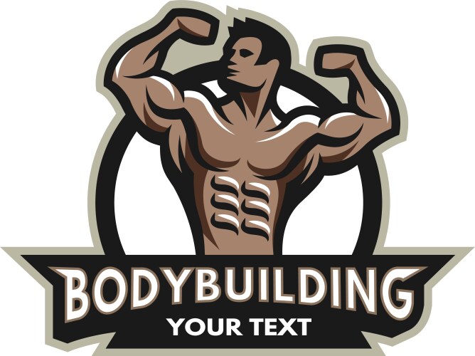 Muscle bodybuilder posing Royalty Free Vector Image
