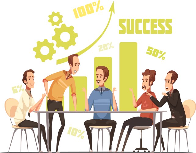 Team meeting with presentation Royalty Free Vector Image