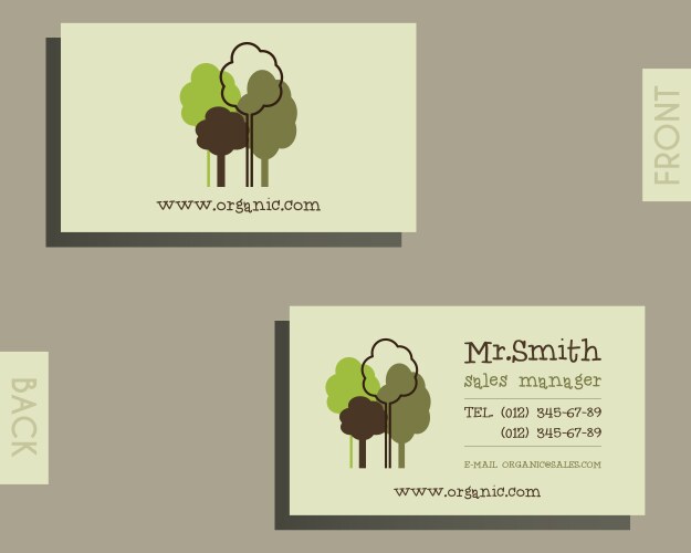 Eco organic visiting card template for natural – Royalty-Free Vector ...