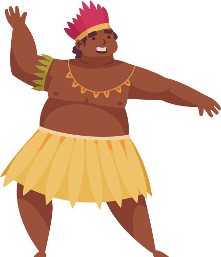 Cute cartoon girl dancing hula hawaiian Royalty Free Vector