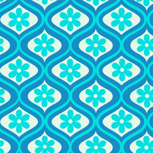 White blue ogee pattern Royalty Free Vector Image