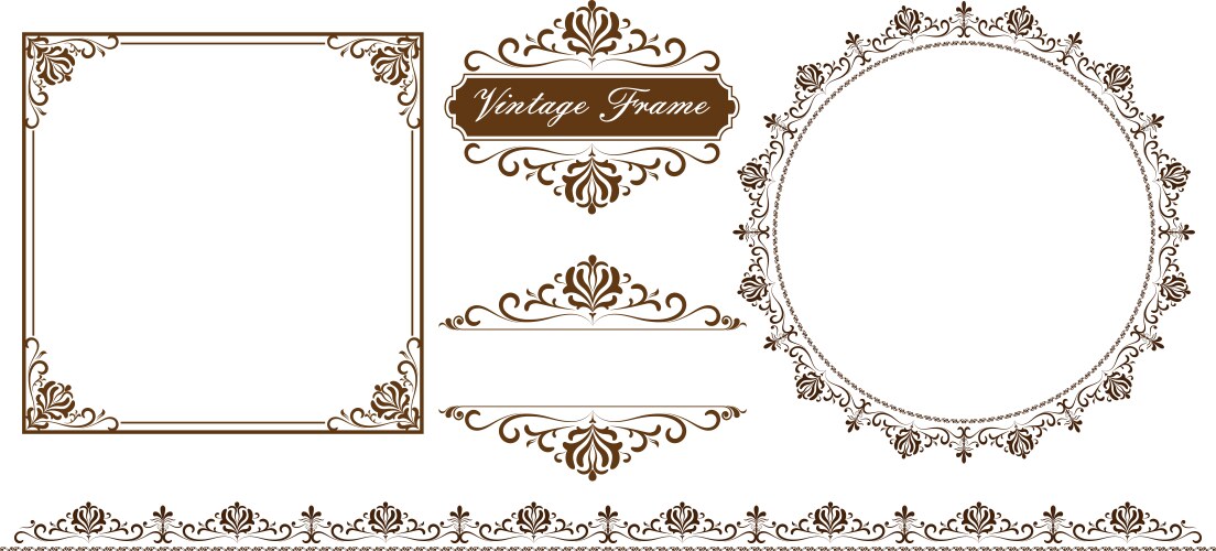 Decorative vintage frame stripe collection Vector Image