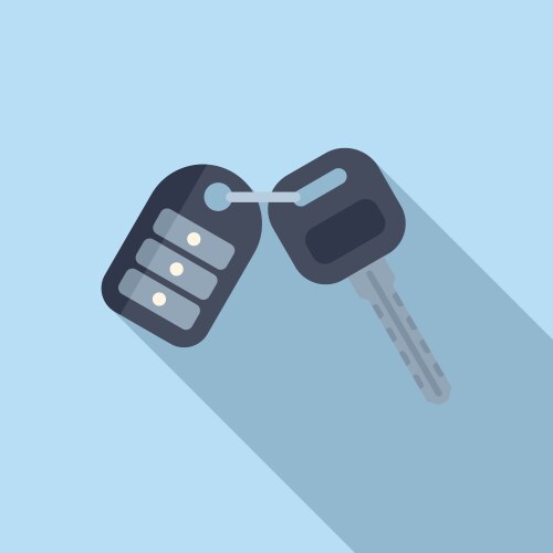 Alert smart key icon flat control vehicle Vector Image