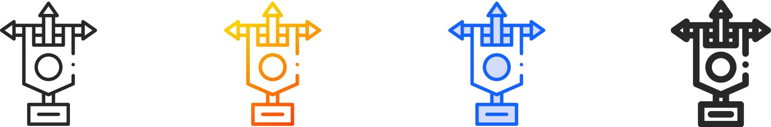 Award iconthin linear gradient blue stroke Vector Image