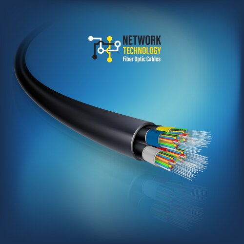 Fiber optic cable flexible strand of glass Vector Image