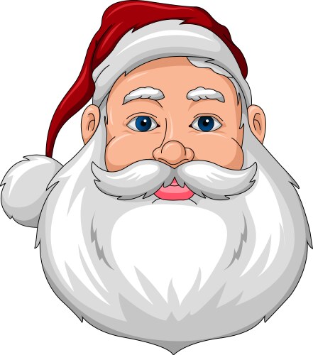 Santa claus various expressions face side view Vector Image