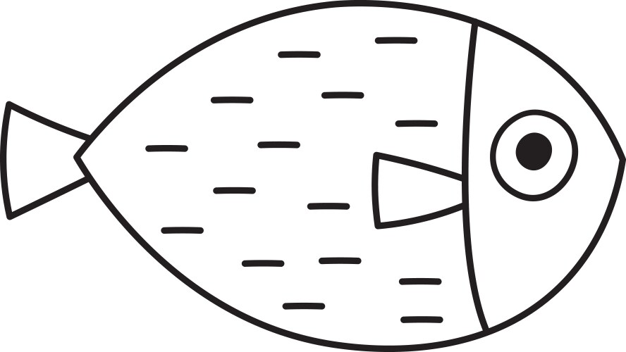 Freshwater fish outline Royalty Free Vector Image