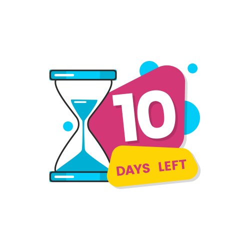 Colorful 3 days left sticker with flat geometric Vector Image