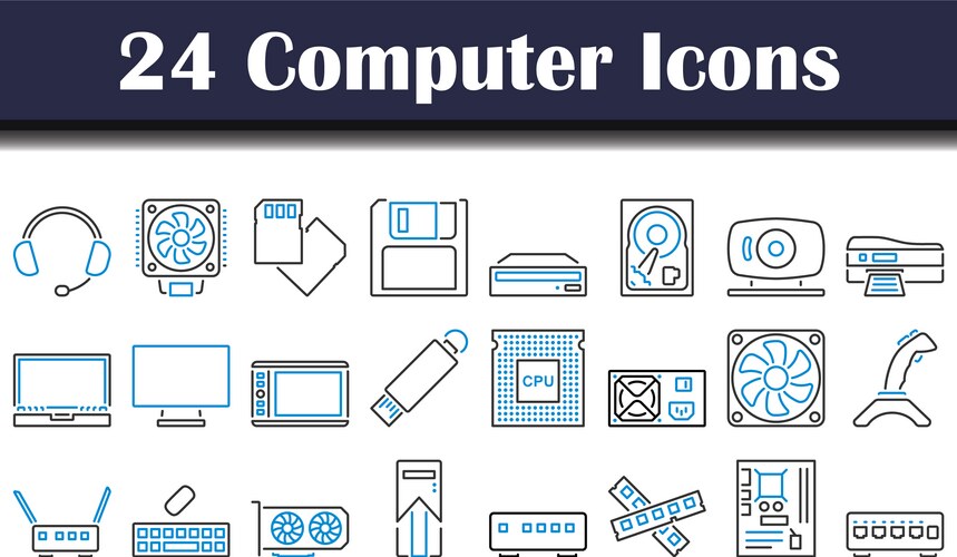 Computer icon set Royalty Free Vector Image - VectorStock