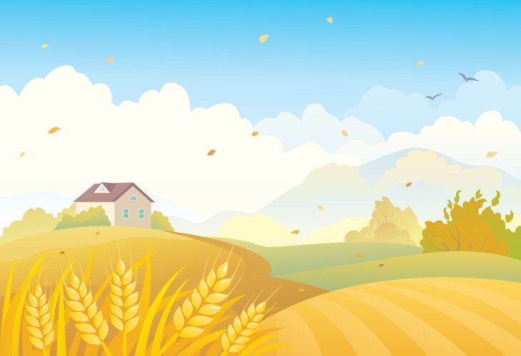 Fall scenery Royalty Free Vector Image - VectorStock