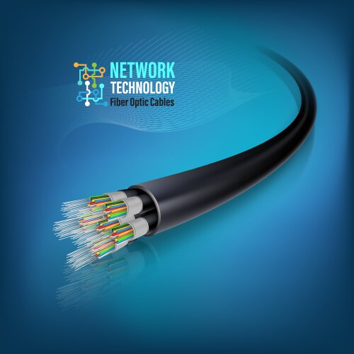 Fiber optic cable flexible strand of glass Vector Image