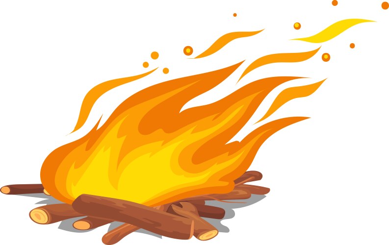 Burning heap of garbage in cartoon style Vector Image