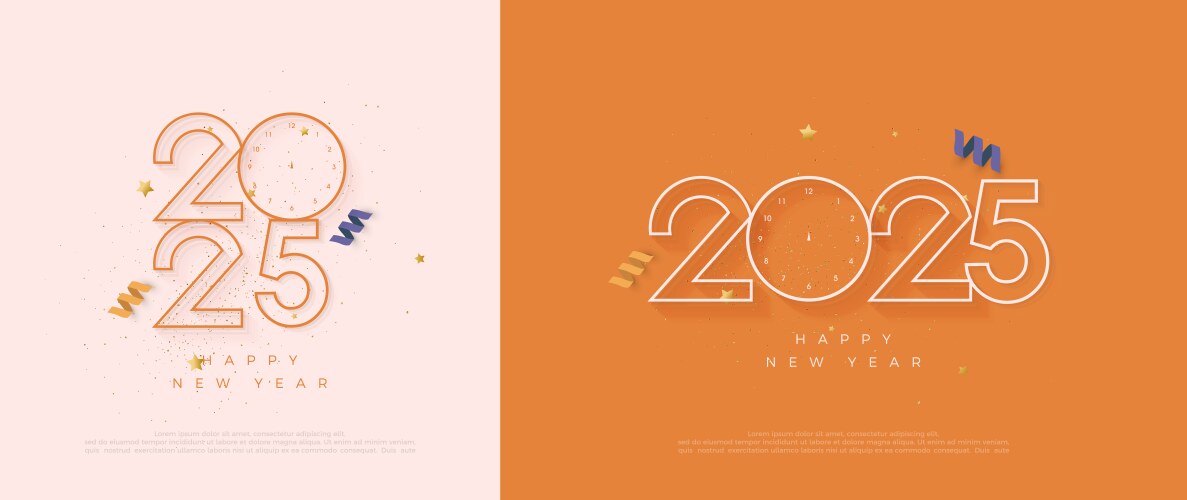 Unique number 2025 with colorful classic numbers Vector Image