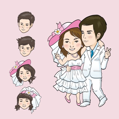 Cartoon Wedding Couple Vector Images (over 28,000)