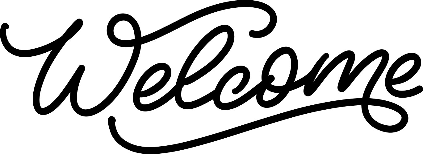 Welcome word hand drawn line calligraphy Vector Image