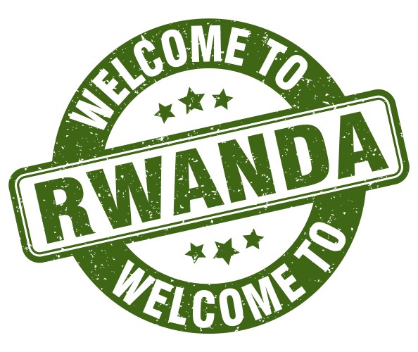 Welcome to rwanda stamp round sign Royalty Free Vector Image