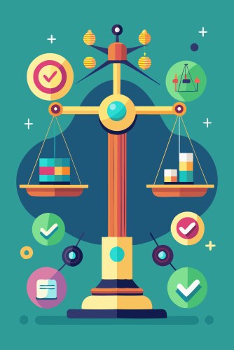 Balanced decision making Royalty Free Vector Image