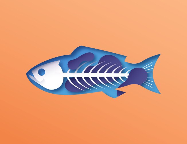 Water pollution make dead fish Royalty Free Vector Image
