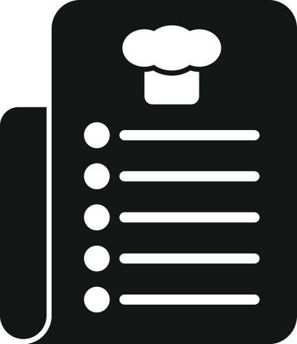 Restaurant menu scroll with chef hat logo Vector Image