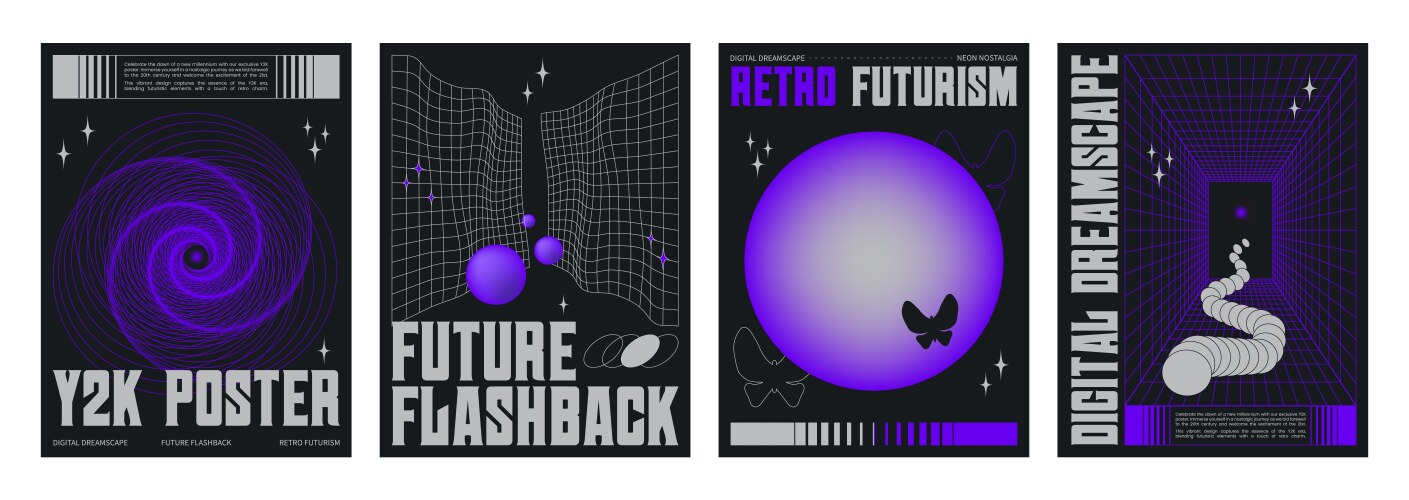 Y2k aesthetic poster design Royalty Free Vector Image
