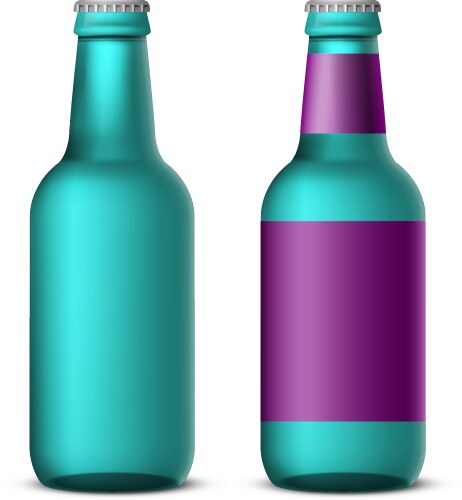 Beer bottles dark and light Royalty Free Vector Image