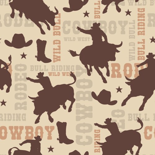 Seamless cowboy pattern Royalty Free Vector Image