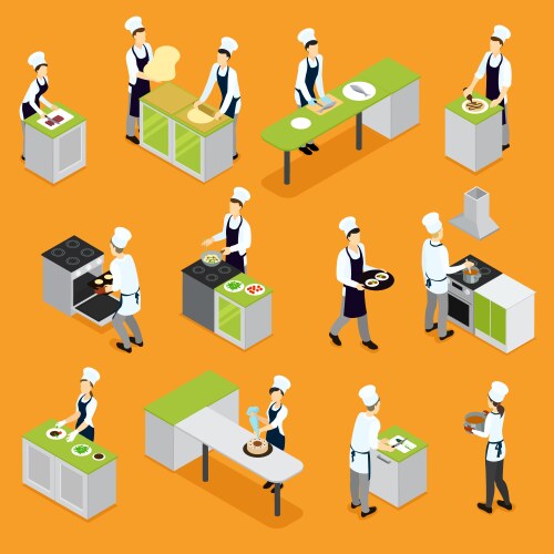 Furniture production isometric flowchart Vector Image