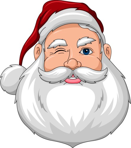 Confused santa claus face side view Royalty Free Vector
