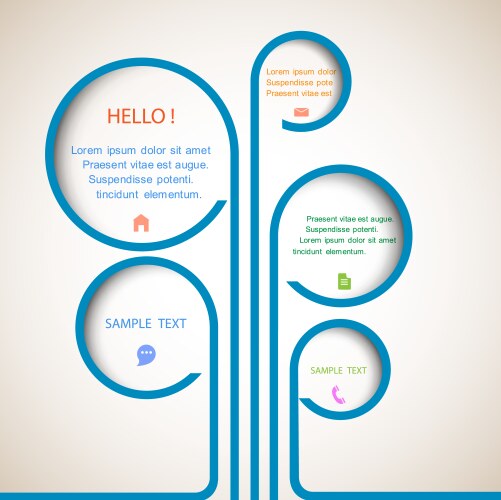 Stylized tree web design bubbles and place Vector Image