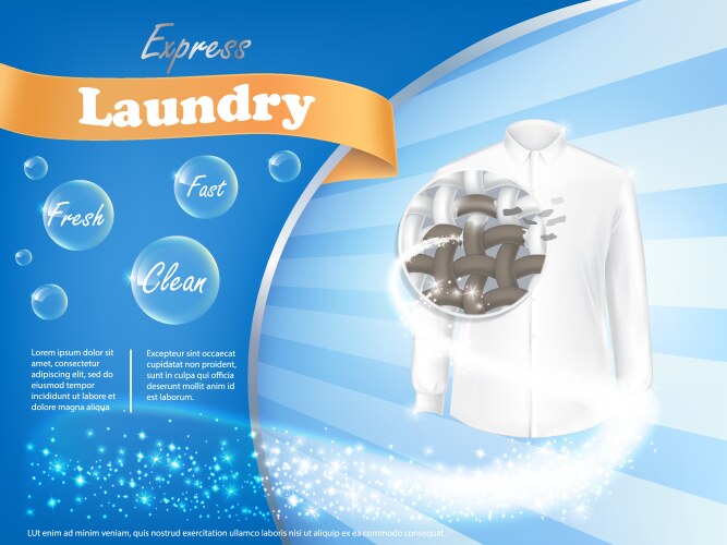 Laundry detergent advertising poster Royalty Free Vector