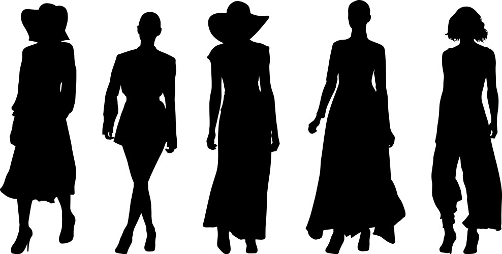 Runway Model Silhouette Vector Images (over 140)