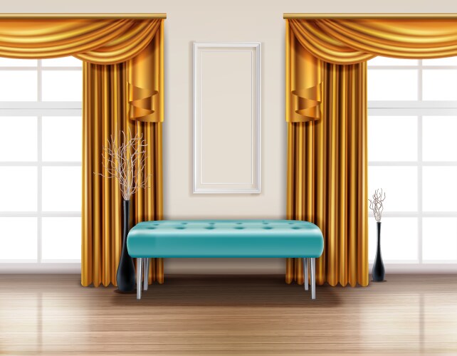 Draping curtains realistic set Royalty Free Vector Image