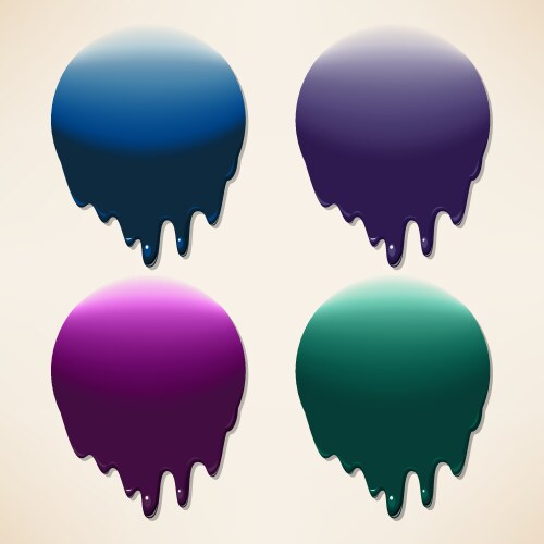 Black dripping slime seamless set flowing Vector Image