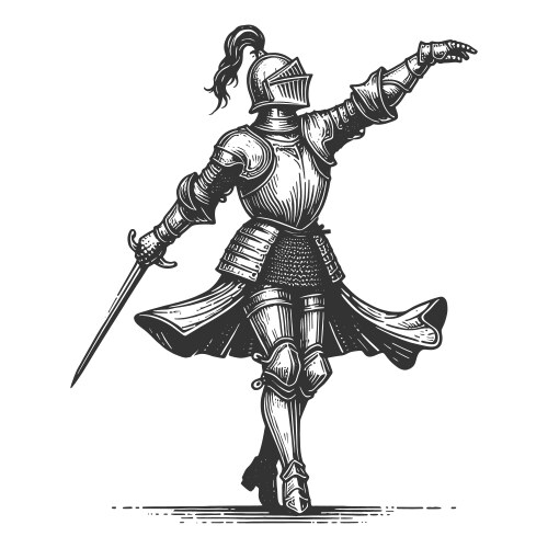 Knight in armor opening refrigerator Royalty Free Vector